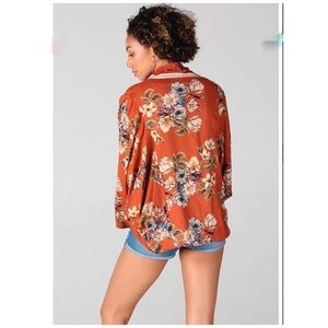 Angie | Tops | Boho Floral Print Batwing Sleeve Kimono | Poshmark